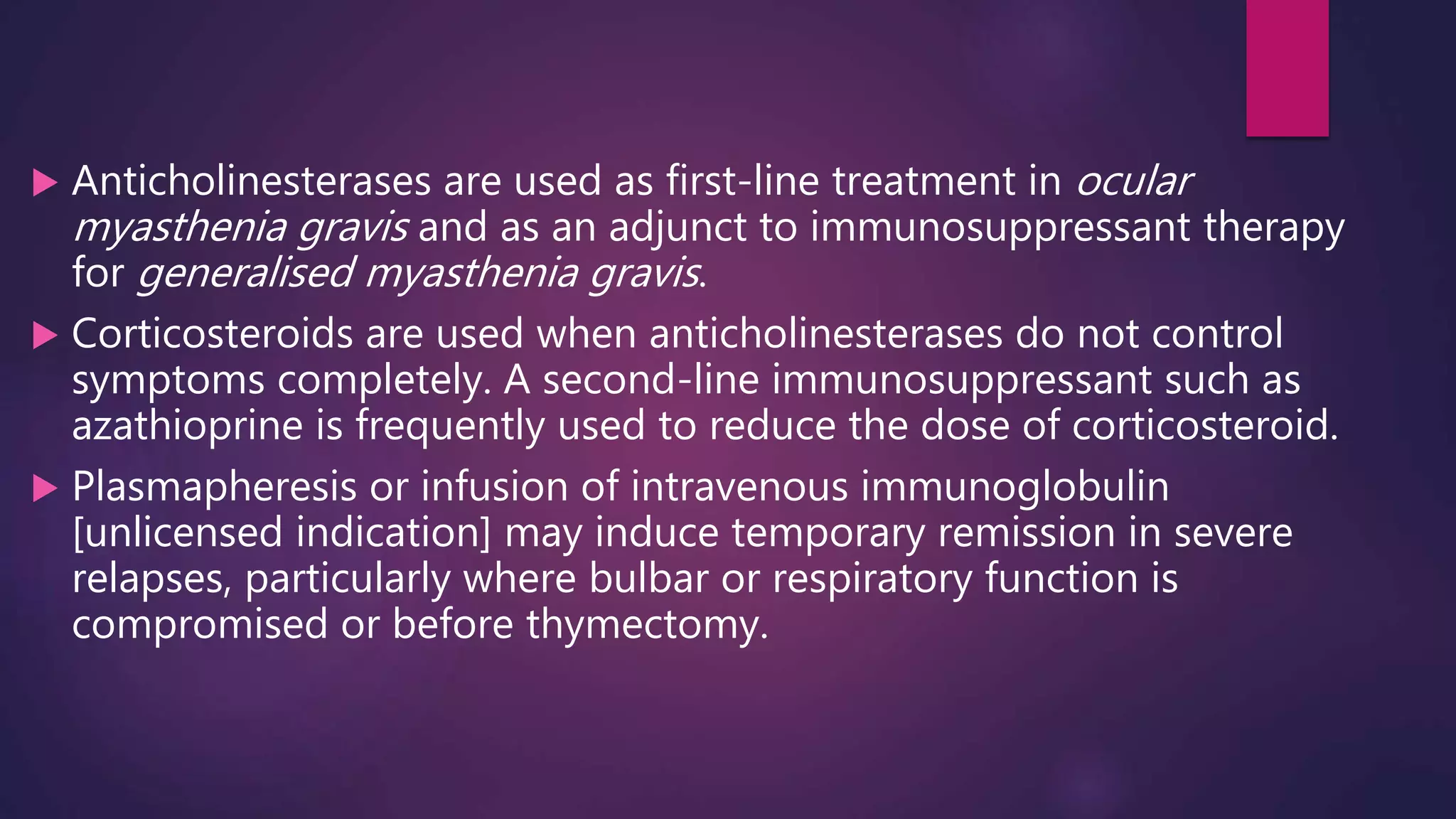 drugs used in myasthenia gravis | PPTX