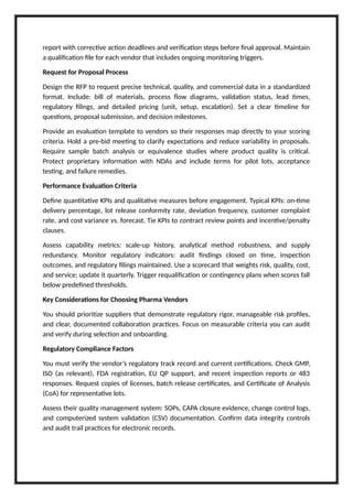 Pharma Vendor Selection A Practical Framework for Risk Based Partner ...