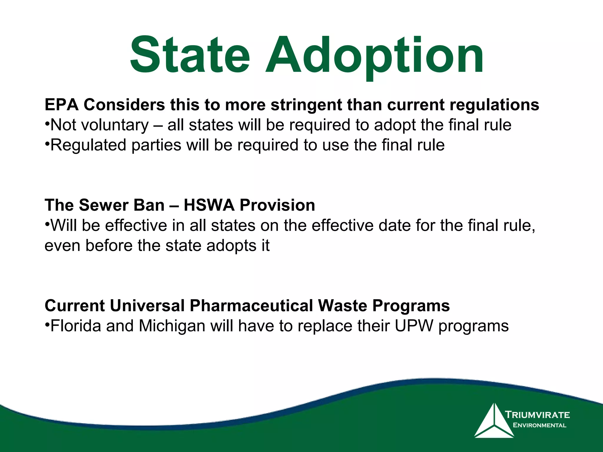 Demystifying the New EPA Hazardous Pharmaceutical Waste Rule | PDF