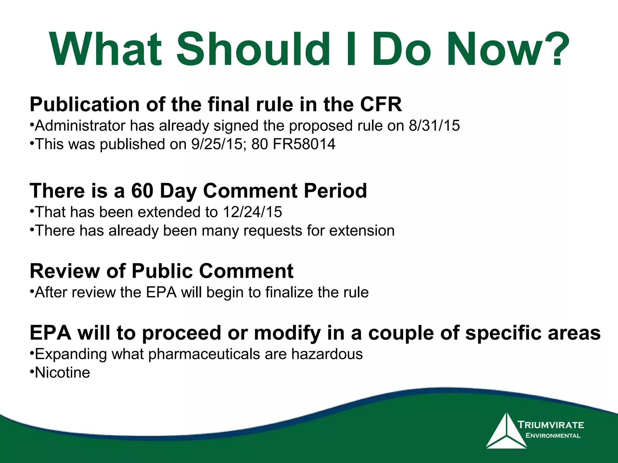 Demystifying the New EPA Hazardous Pharmaceutical Waste Rule | PDF