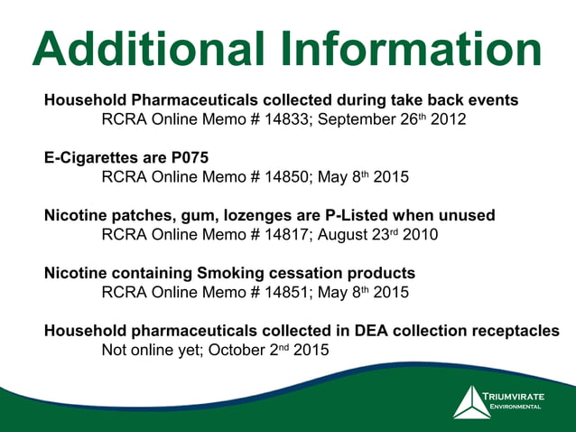 Demystifying the New EPA Hazardous Pharmaceutical Waste Rule | PDF | Environmental Services ...