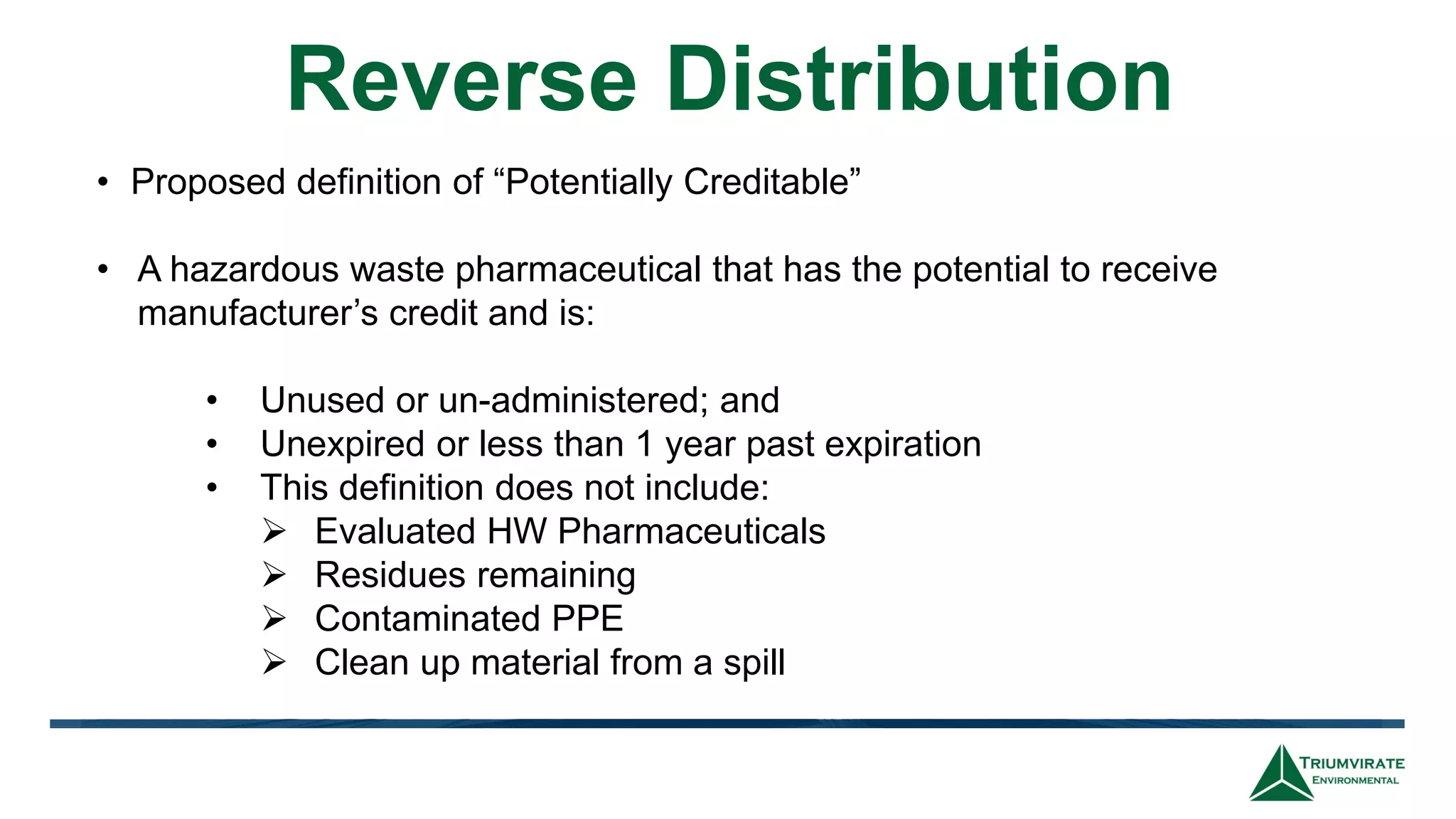 Management Standards for Hazardous Waste Pharmaceuticals | PDF
