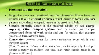 Introduction to Drug Elimination. Renal routes of Drug Elimination ...
