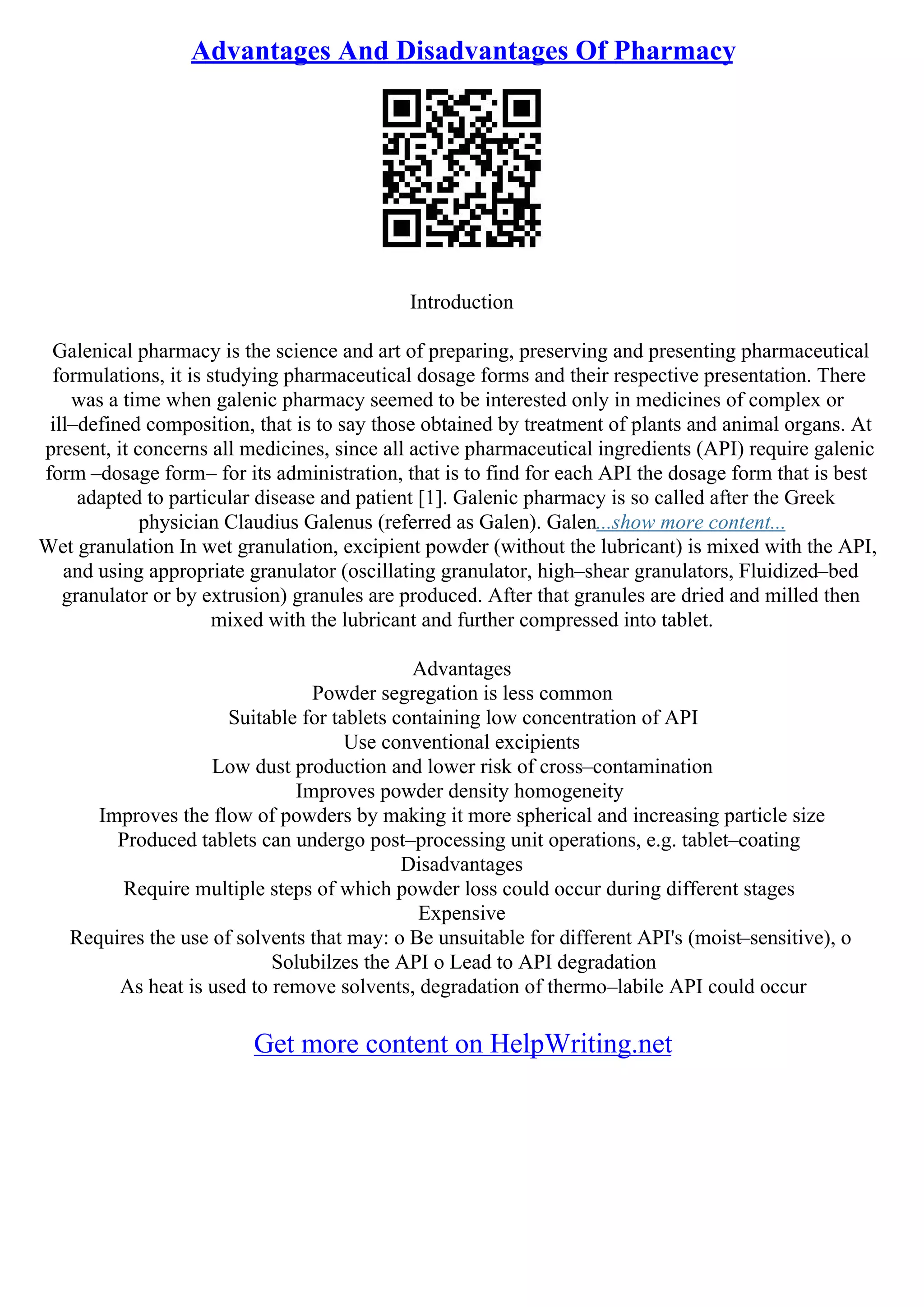 Pharmcas Essay Examples | PDF