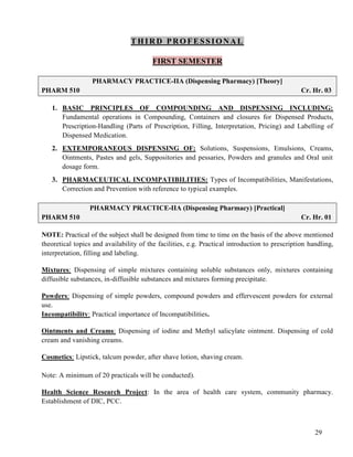 Pharm d curriculum final 2013 | PDF