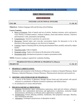 Pharm d curriculum final 2013 | PDF