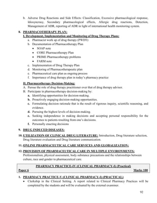 Pharm d curriculum final 2013 | PDF