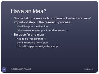 Pharm d research project | PPTX