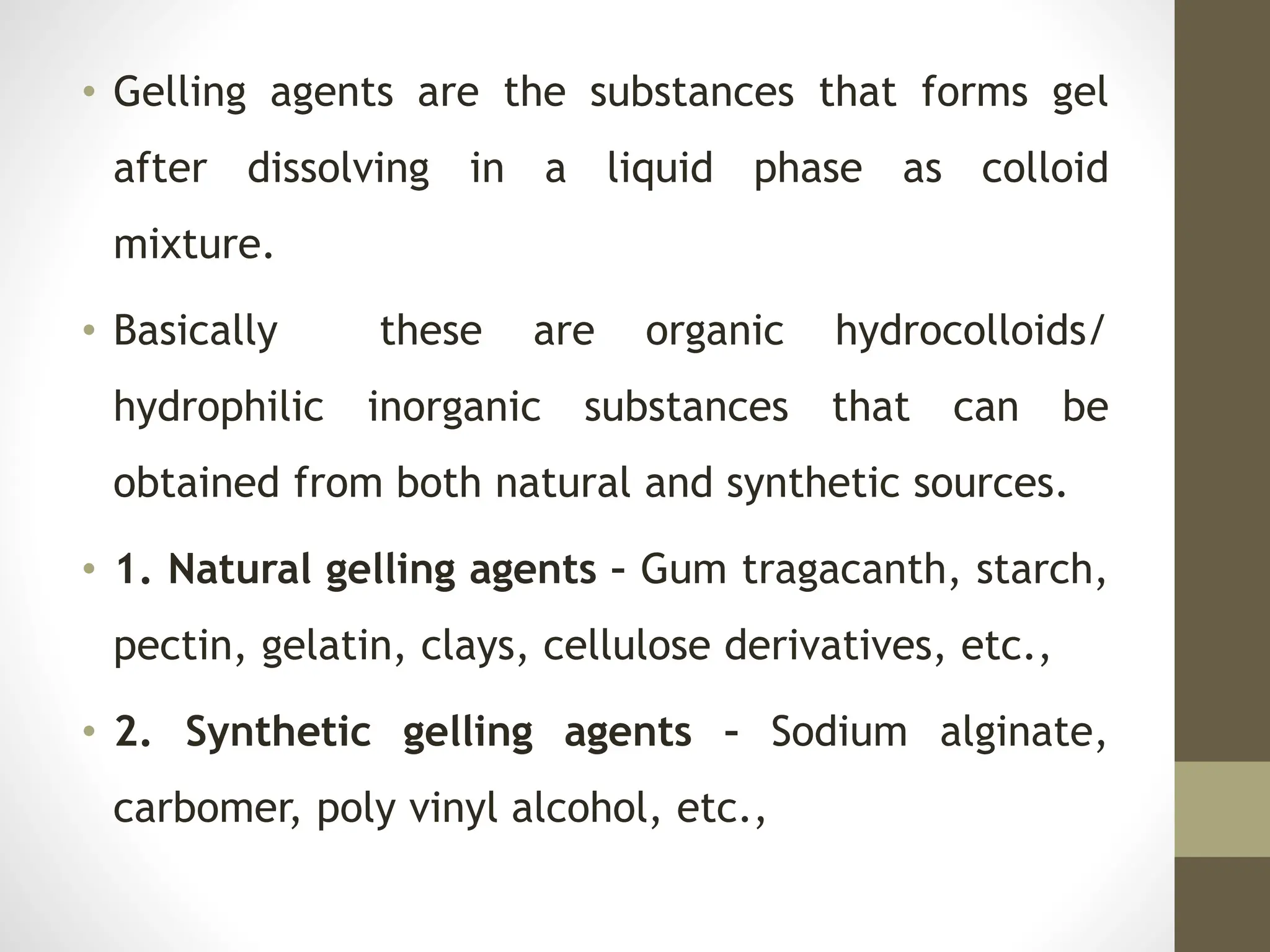 Pharm Excipients suspending and emulsifying agents | PPTX