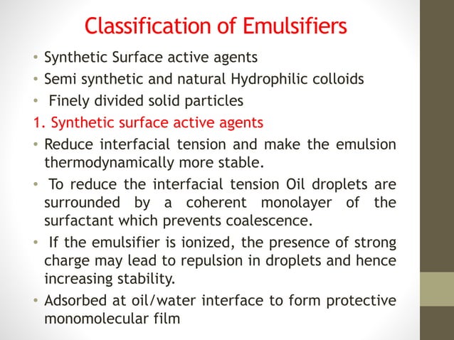 Pharm Excipients suspending and emulsifying agents | PPTX | Chemistry ...