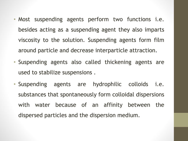 Pharm Excipients suspending and emulsifying agents | PPTX | Chemistry ...