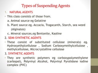 Pharm Excipients suspending and emulsifying agents | PPTX