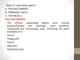 Pharm Excipients suspending and emulsifying agents | PPTX