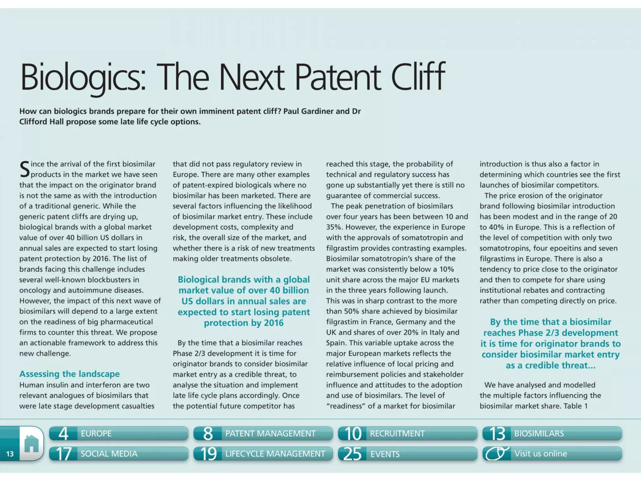 Biologics: the next patent cliff | PPT