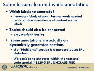 Pharmacogenomics annotation in drug structured product labeling for clinical decision support | PPT