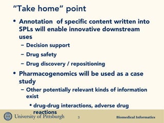 Pharmacogenomics annotation in drug structured product labeling for ...