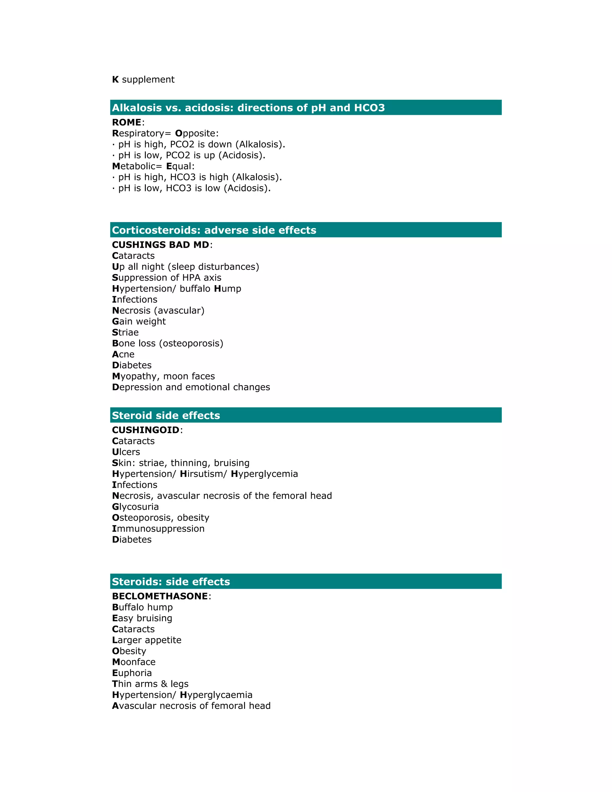 Pharm mnemonics | PDF