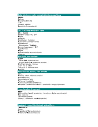 Pharm mnemonics | DOC