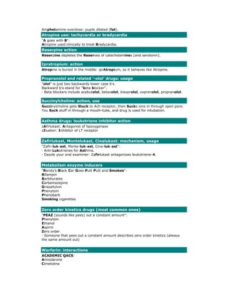 Pharm mnemonics | DOC