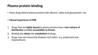 Pharmokinetics Part 1 - Absorption and Distribution | PPTX