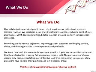 Comprehensive pharmacy services | Point of care | PPT