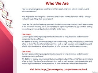 Comprehensive pharmacy services | Point of care | PPT