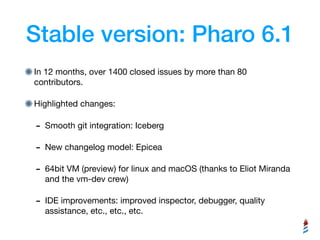 Pharo: a booming ecosystem by Esteban Lorenzano | PPT