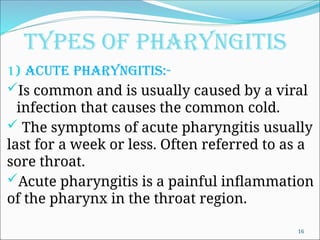 PHARYNGITIS FOR BSC NSG, GNM,MSC NURSING | PPT