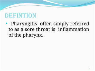 PHARYNGITIS FOR BSC NSG, GNM,MSC NURSING | PPTX