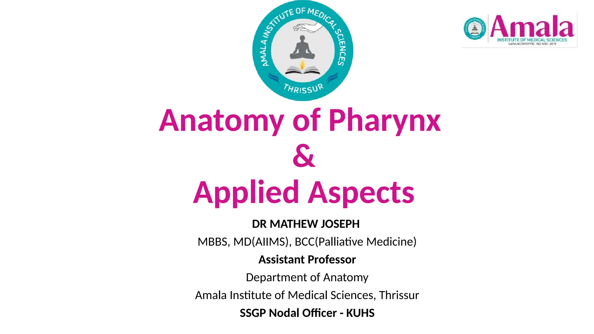 Gross Anatomy and Applied Anatomy of Pharynx | PPTX