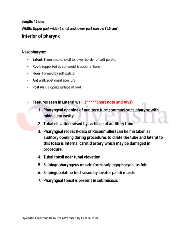 Pharynx dr.gosai | PDF | Ear, Nose and Throat Conditions | Diseases and Conditions