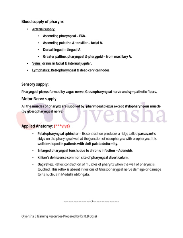 Pharynx dr.gosai | PDF | Ear, Nose and Throat Conditions | Diseases and Conditions