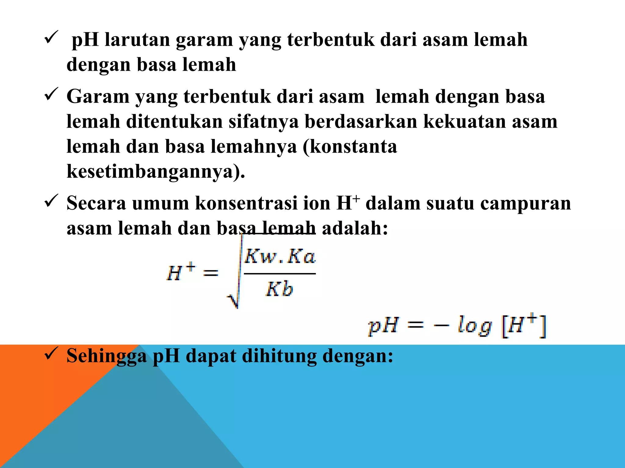 P h asam lemah dan basa lemah | PPTX