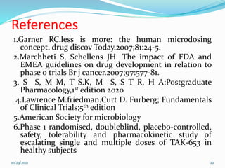 Phase 0 & i clinical trial designing,conduct &challenges | PPTX