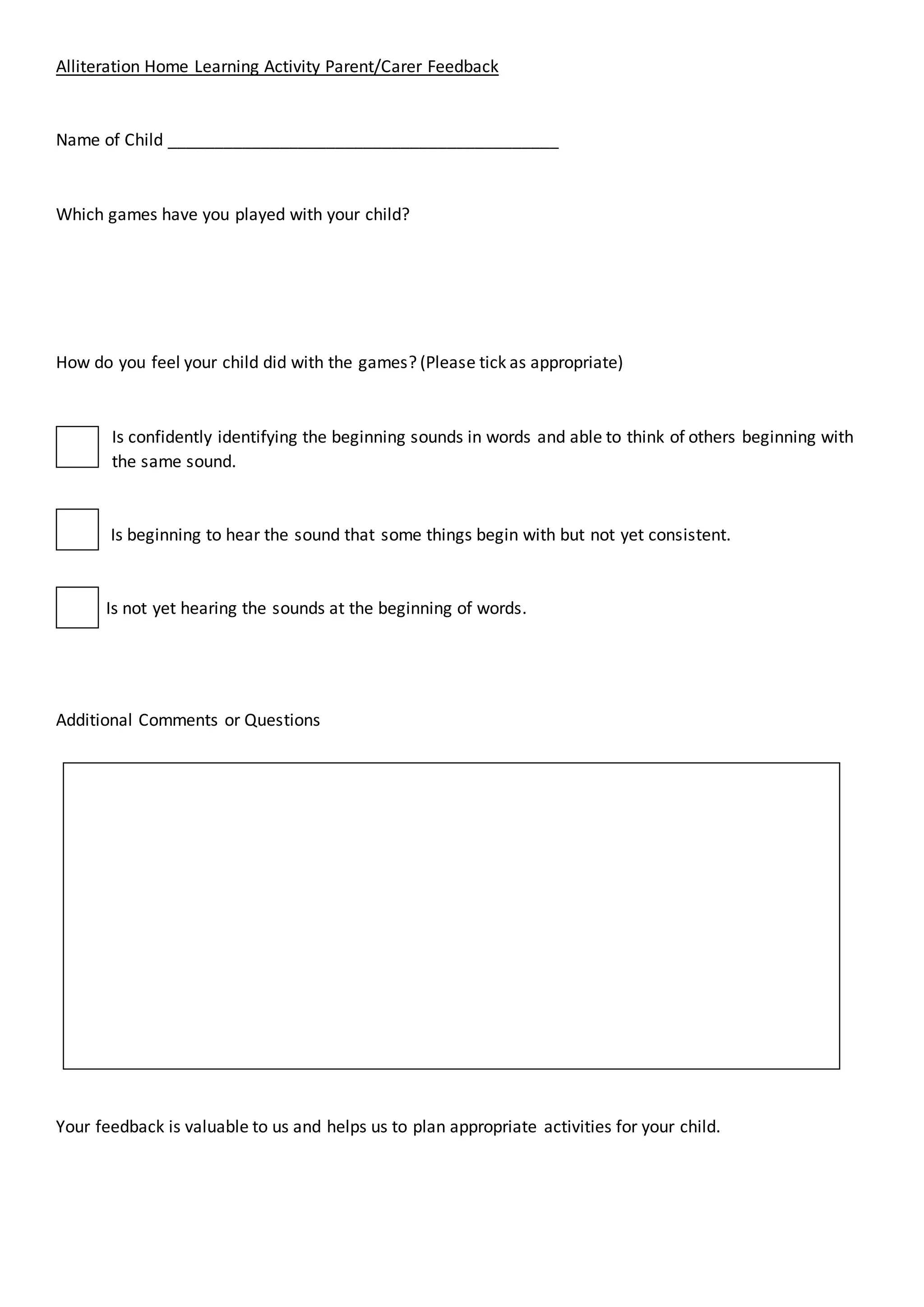 Phase 1 alliteration home learning | PDF