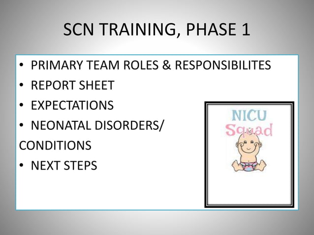 SCN Training, Phase 1: PPT Presentation | PPT
