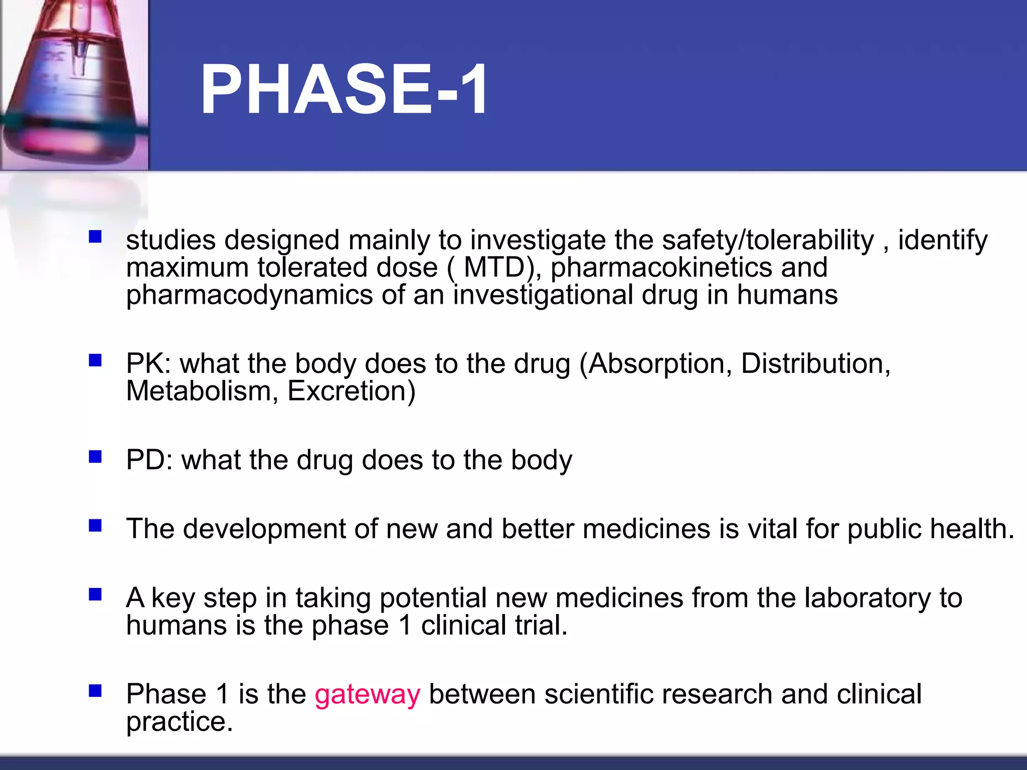 Phase 1 clinical trial | PPT