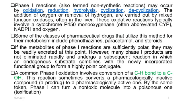 Phase 1 metabolism.pptx | Endocrine and Metabolic Diseases | Diseases ...