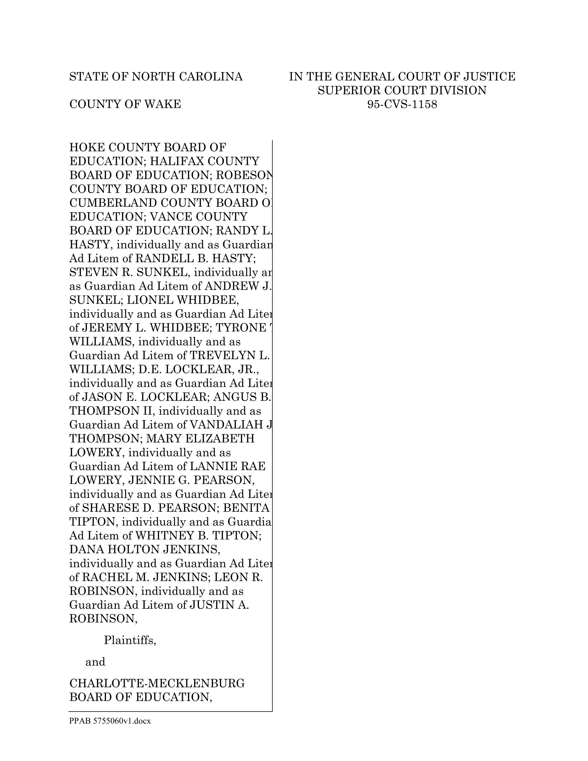 Draft Consent Order on Leandro Remedial Action Plan for Fiscal Year ...