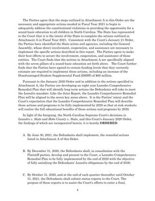 Draft Consent Order on Leandro Remedial Action Plan for Fiscal Year ...