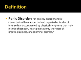 FMST Tuesday, April 15th (Panic Disorder) | PPT