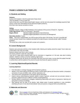 Phase2 lesson plan | PDF