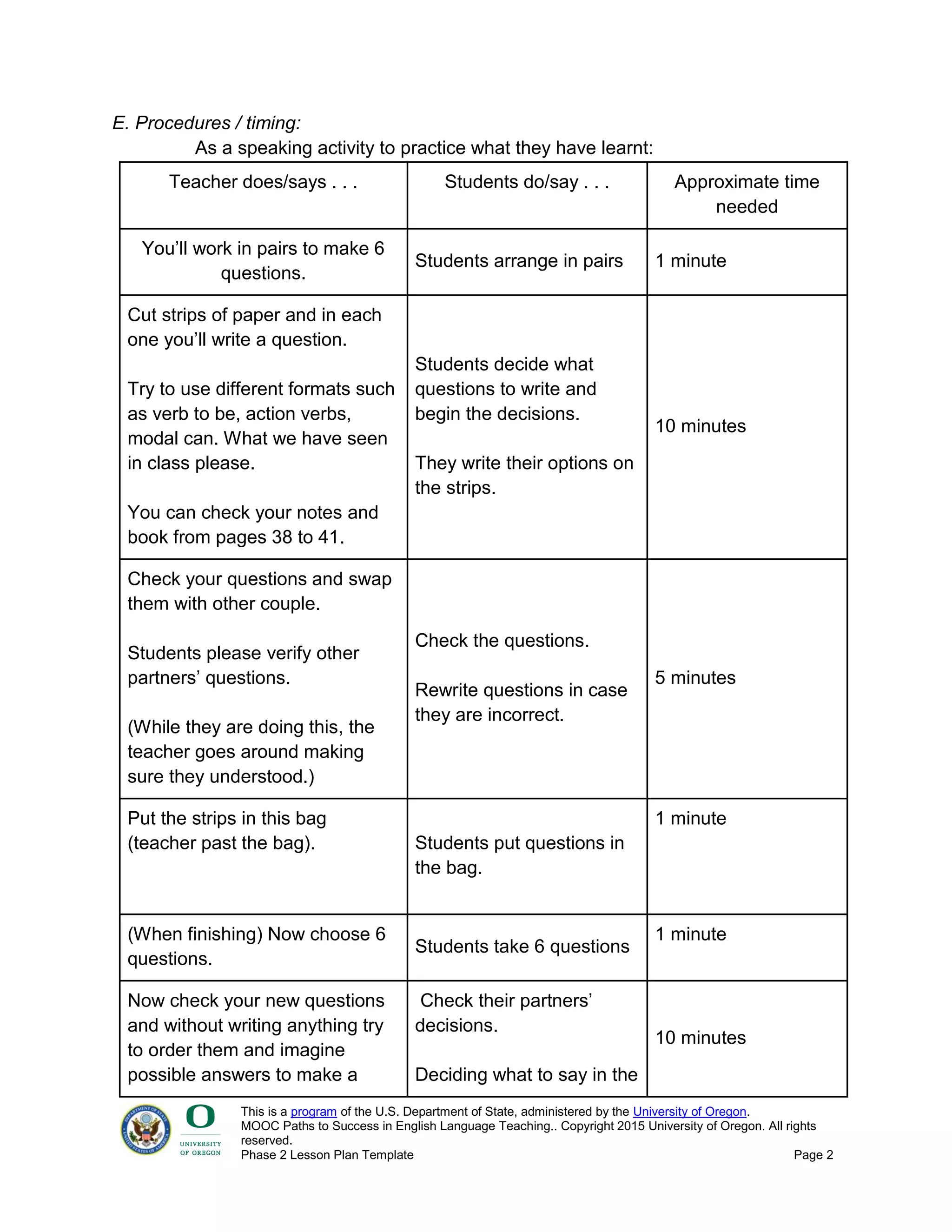 Phase 2 lesson plan template paths to success in english language ...