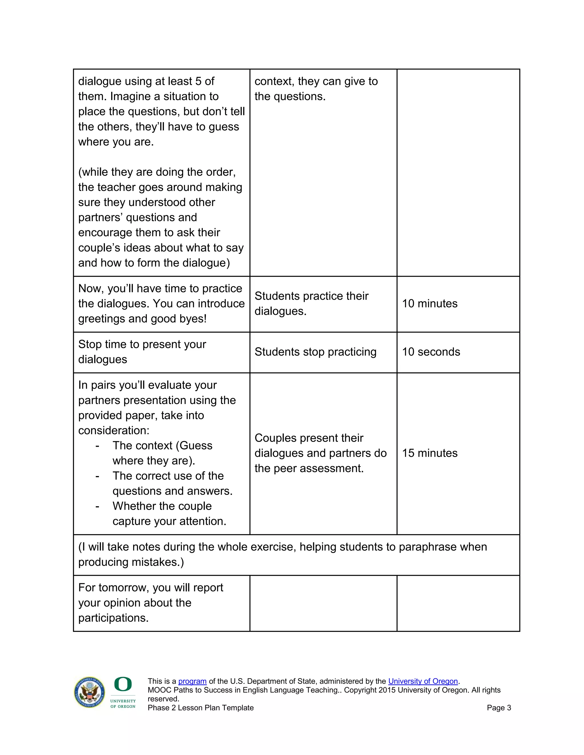 Phase 2 lesson plan template paths to success in english language ...