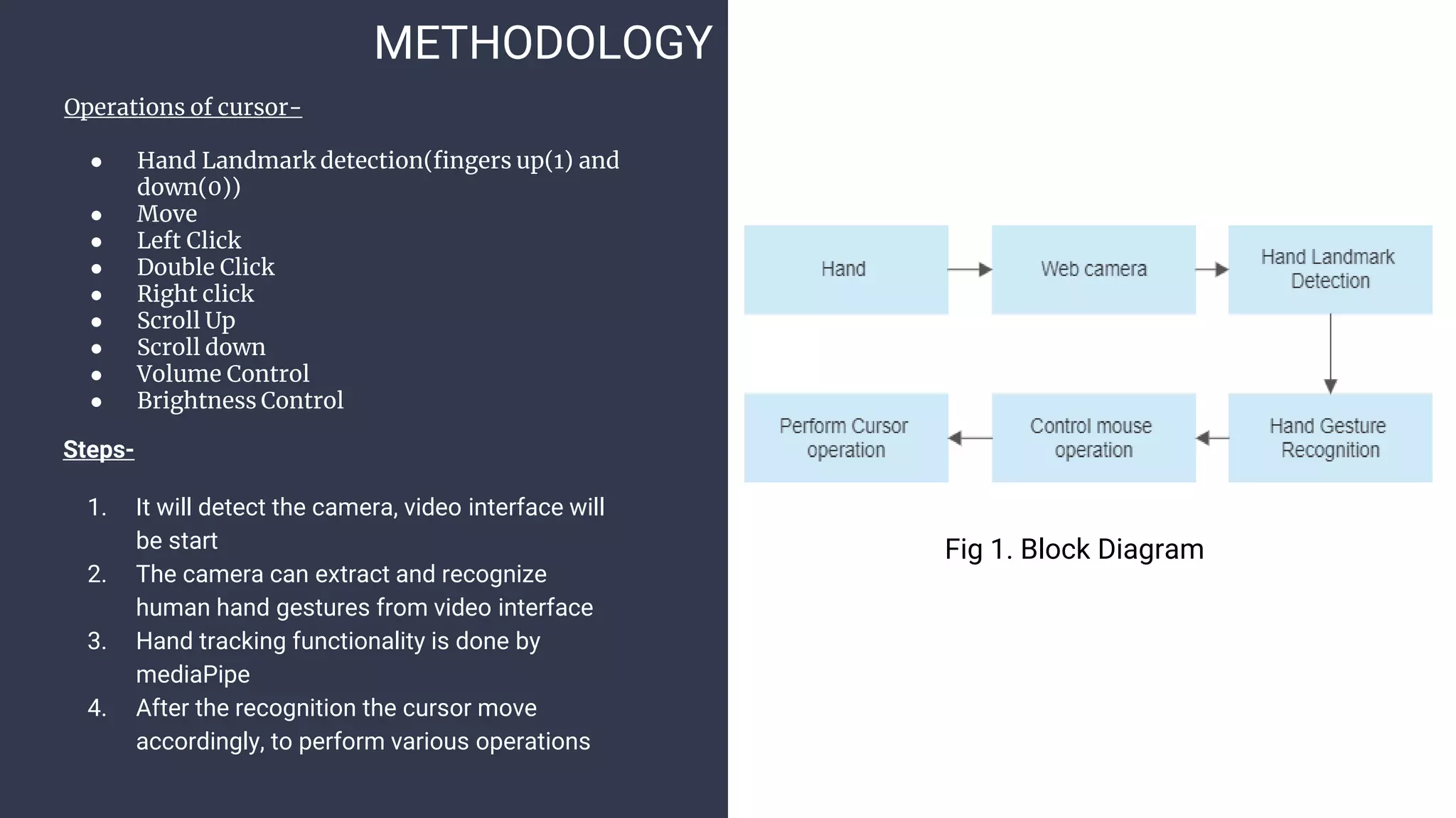 Virtual Mouse using hand gesture recognition | PPTX