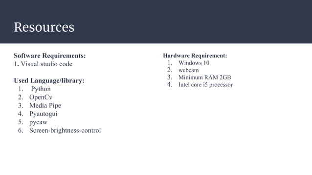 Virtual Mouse using hand gesture recognition | PPT