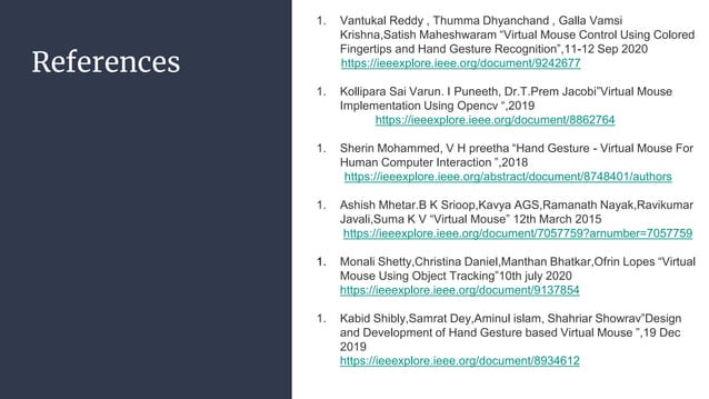 Virtual Mouse using hand gesture recognition | PPT