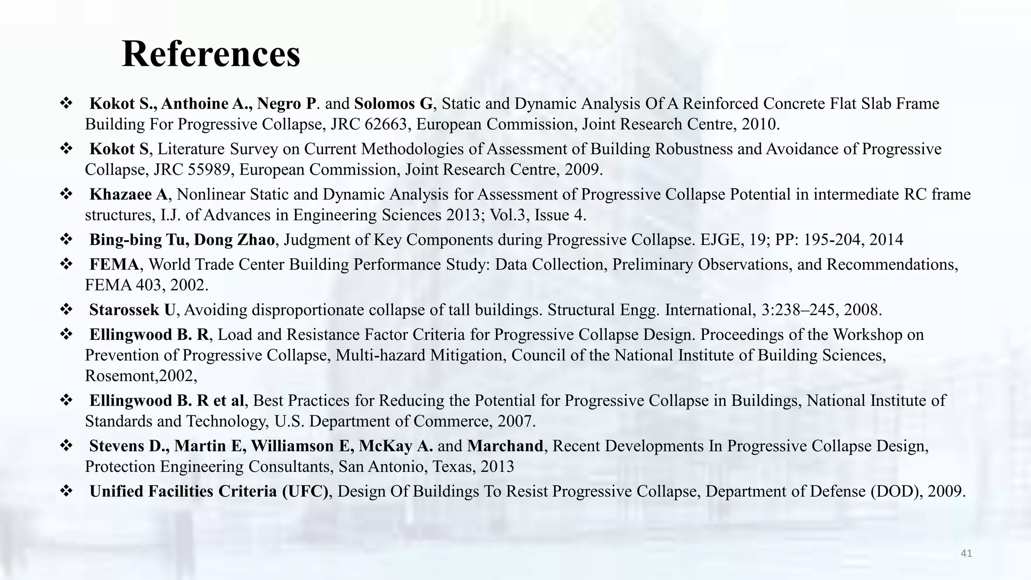 Progressive Collapse Of Reinforced Concrete Structures Using Etabs Pptx Civil Engineering