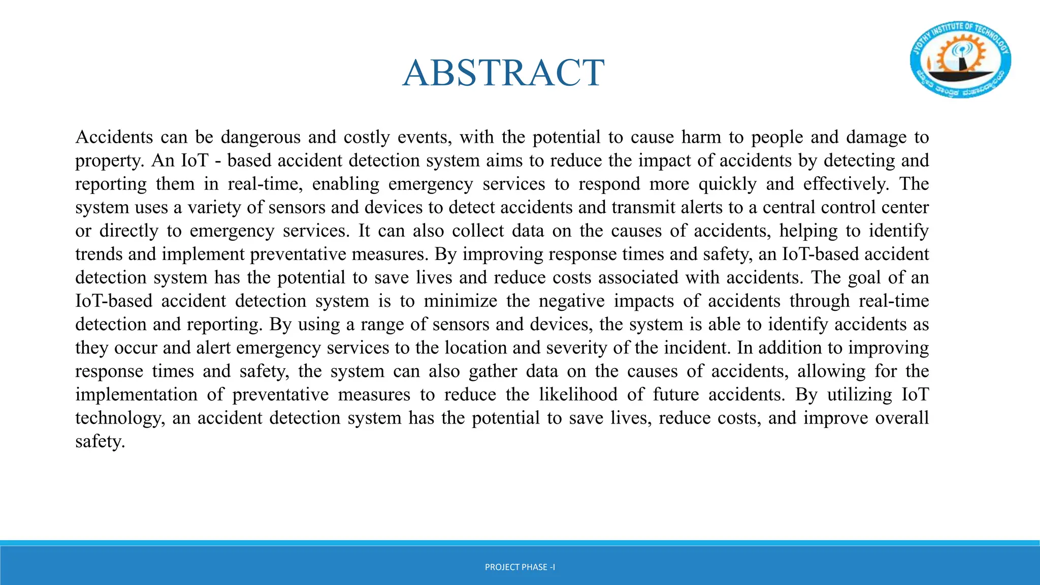 an IoT based automated accident alert system | PPTX
