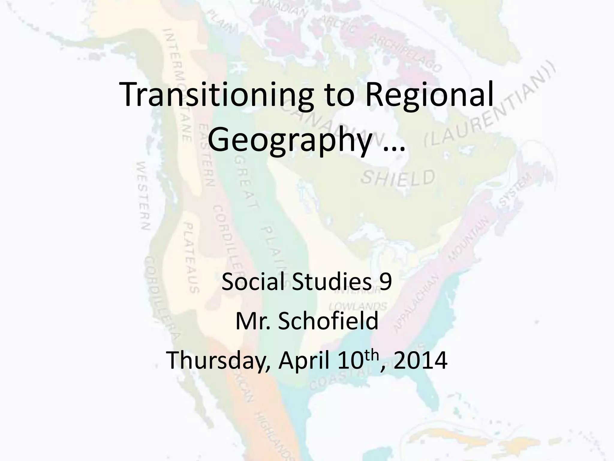 Regional Geography (1) | PPTX | Geography | Science